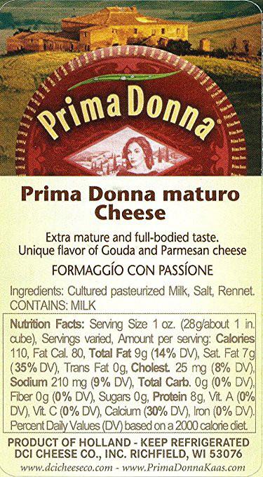 Prima Donna Cheese Mature 1 Pound Free Shipping - Frank and Sal